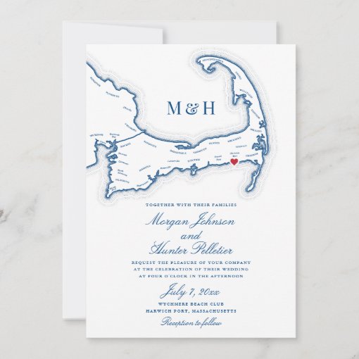 Cape Cod All-in-One QR code RSVP Wedding Invitation | Zazzle
