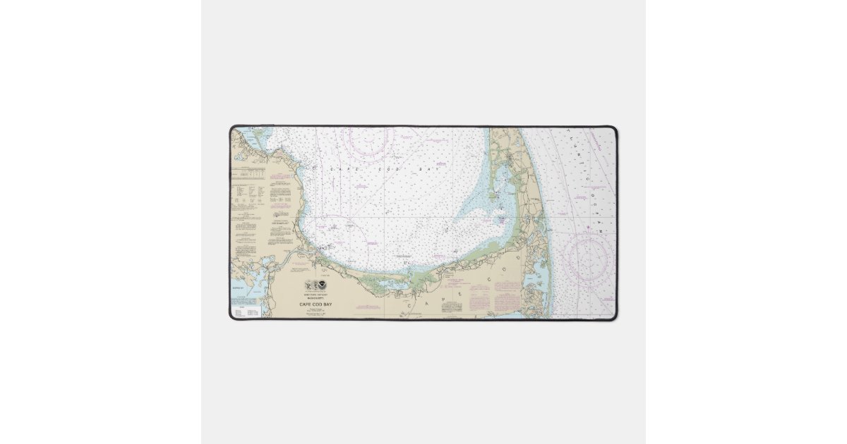 Cape Cod Bay Nautical Chart 13246 Desk Mat | Zazzle