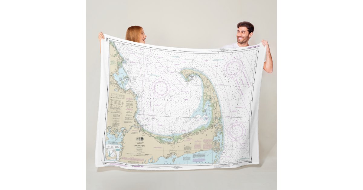 Cape Cod Bay Nautical Chart 13246 Fleece Blanket | Zazzle