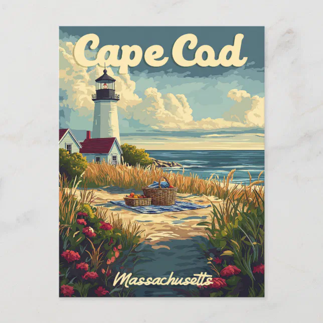 Cape Cod Beach, Massachusetts Vintage Postcard | Zazzle