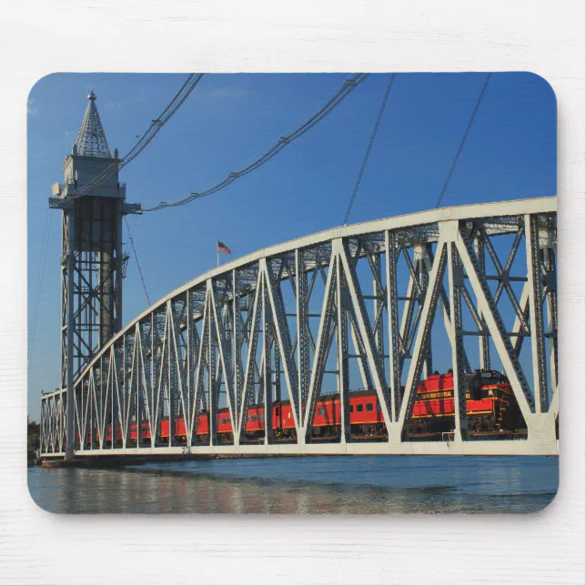 Cape Cod Canal Railroad Bridge Train Mouse Pad | Zazzle