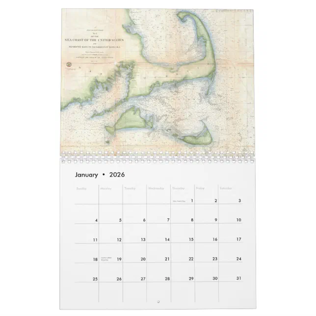 Cape Cod Cartographs Calendar | Zazzle