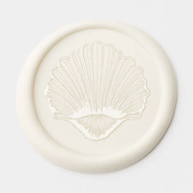 CAPE COD COASTAL Seashell Wax Seal Sticker | Zazzle