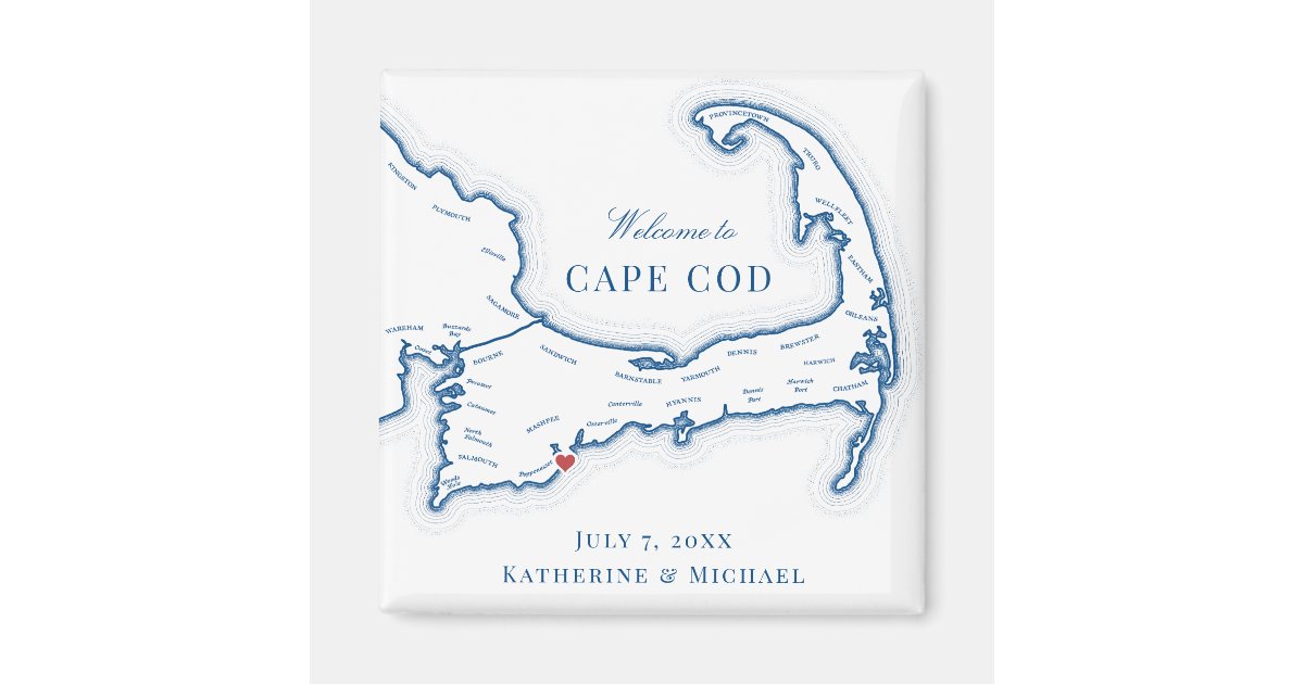 Cape Cod Destination Wedding Favor Magnet | Zazzle