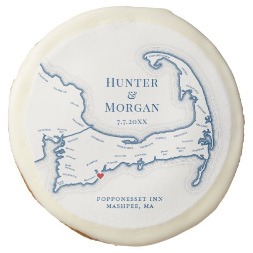 Cape Cod Destination Wedding Favor Sugar Cookie | Zazzle