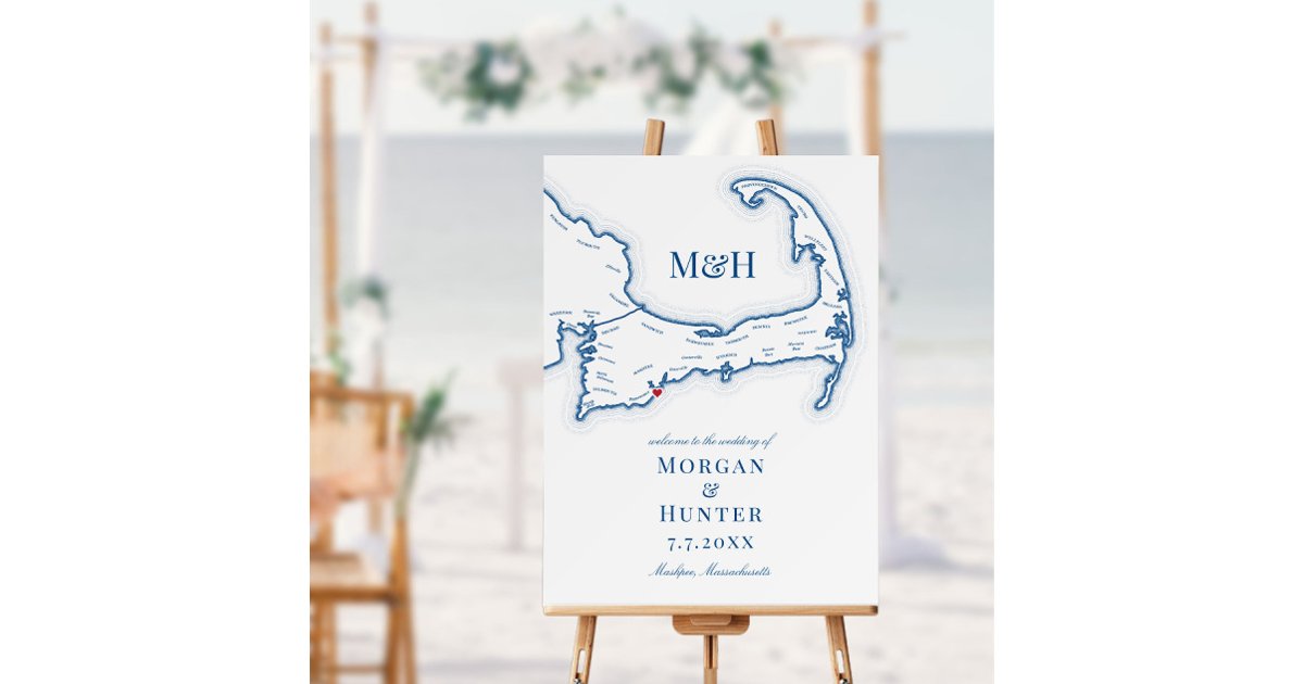 Cape Cod Destination Wedding Welcome Sign | Zazzle