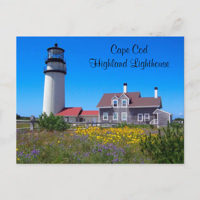 Cape Cod Highland Lighthouse Postcard | Zazzle
