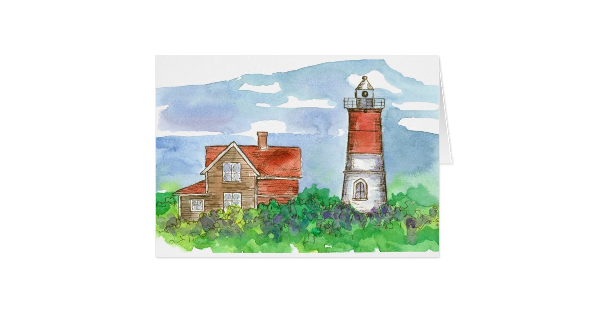Cape Cod Lighthouse Sketch Blank | Zazzle