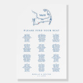 Cape Cod Map Destination Wedding Seating Chart Foam Board | Zazzle