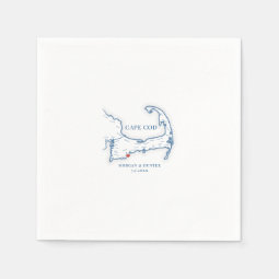 Cape Cod Map Napkins for Seashell Oyster Decoupage | Zazzle