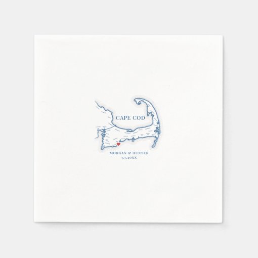 Cape Cod Map Napkins for Seashell Oyster Decoupage | Zazzle