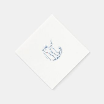 Cape Cod Map Napkins for Seashell Oyster Decoupage | Zazzle