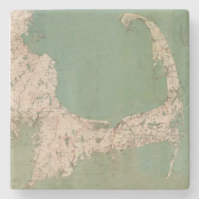 Cape Cod Map Stone Coaster | Zazzle
