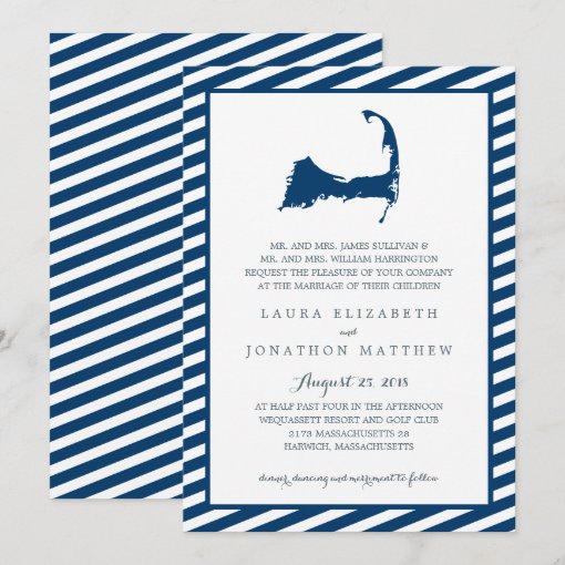 Cape Cod Map | Wedding Invitation | Zazzle