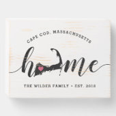 Cape Cod Massachusetts Hometown Rustic Family Name Wooden Box Sign | Zazzle