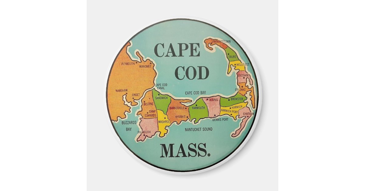 Cape Cod Massachusetts vintage travel Magnet | Zazzle
