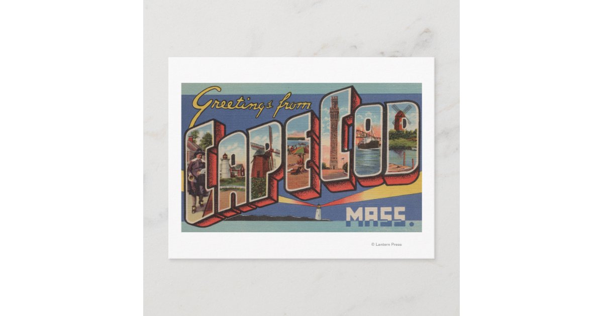 Cape Cod, MassachusettsLarge Letter Scenes Postcard | Zazzle