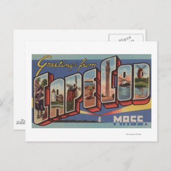 Cape Cod, MassachusettsLarge Letter Scenes Postcard | Zazzle