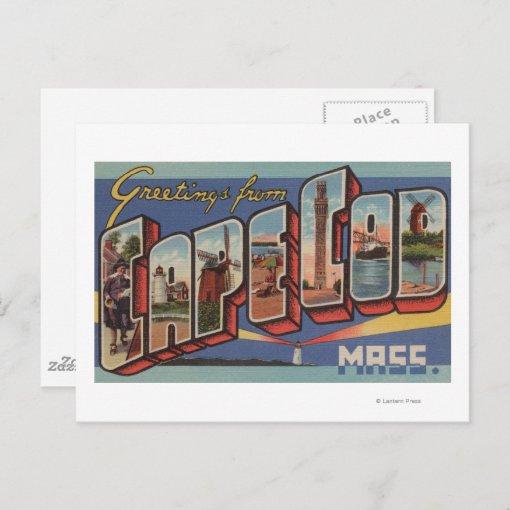 Cape Cod, MassachusettsLarge Letter Scenes Postcard | Zazzle