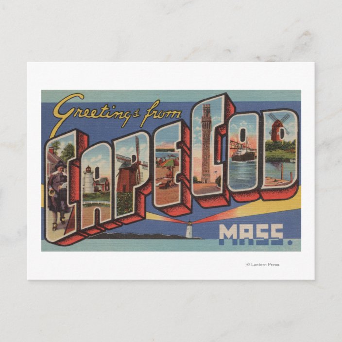 Cape Cod, MassachusettsLarge Letter Scenes Postcard | Zazzle.com