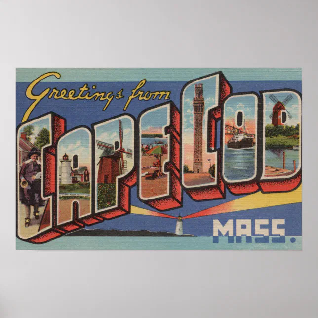 Cape Cod, MassachusettsLarge Letter Scenes Poster | Zazzle