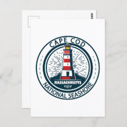 Cape Cod National Seashore Massachusetts Badge Postcard | Zazzle