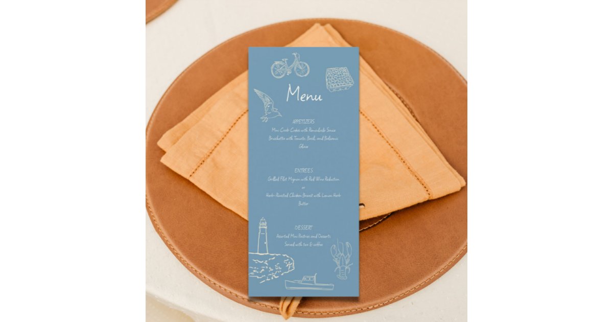 Cape Cod Theme Menu | Zazzle