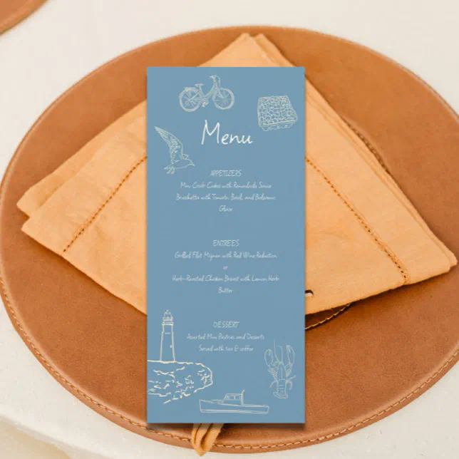 Cape Cod Theme Menu | Zazzle