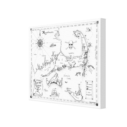 Cape Cod Treasure Map Canvas Print | Zazzle