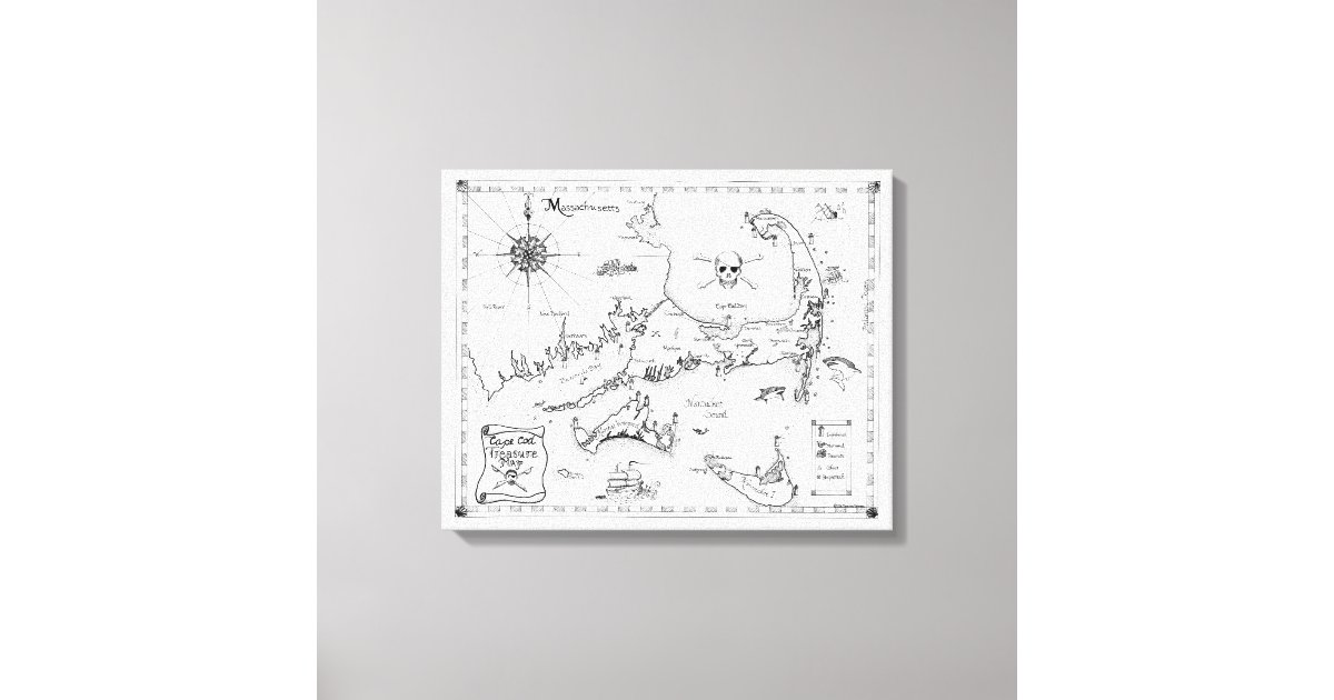 Cape Cod Treasure Map Canvas Print | Zazzle