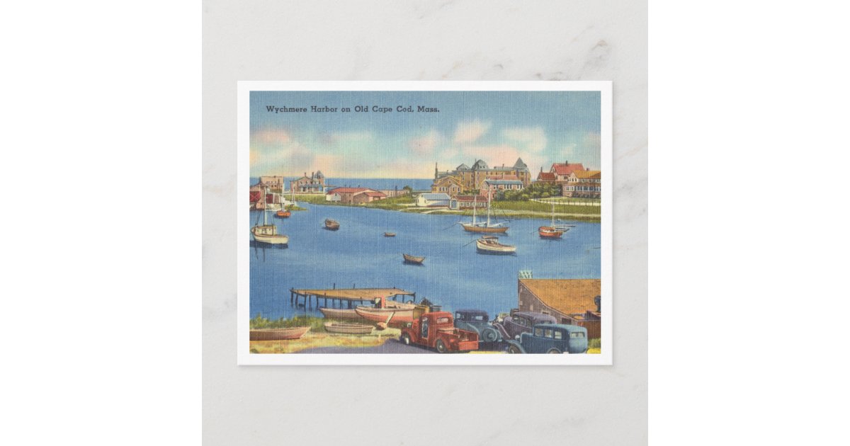 Cape Cod vintage Wychmere Harbor scene Postcard | Zazzle