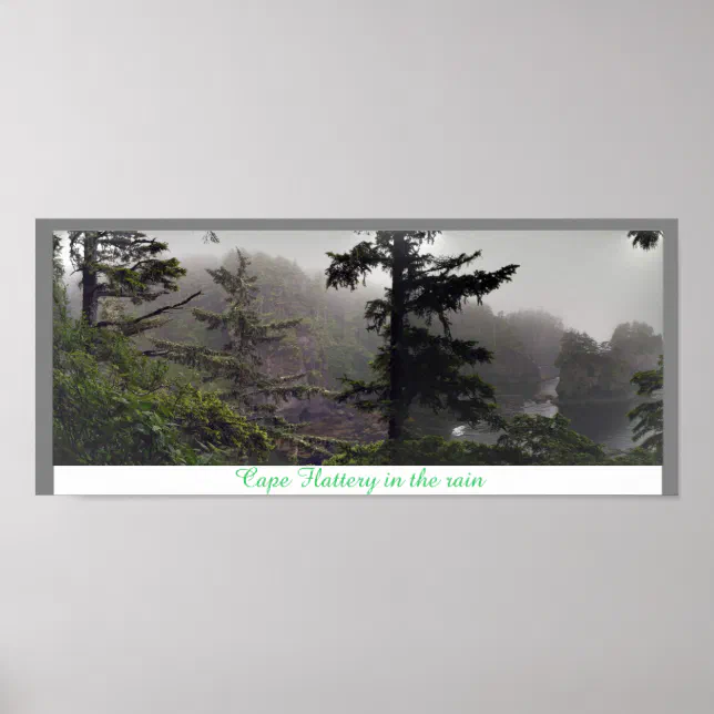 Cape Flattery in the Rain panoramic poster | Zazzle