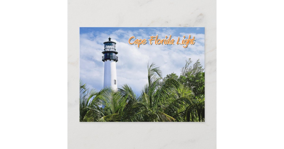 Cape Florida Lighthouse, Key Biscayne Postcard | Zazzle