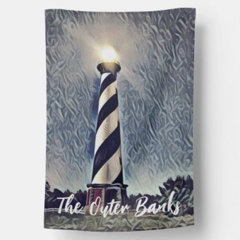 Cape Hatteras Lighthouse Outer Banks OBX NC House Flag | Zazzle