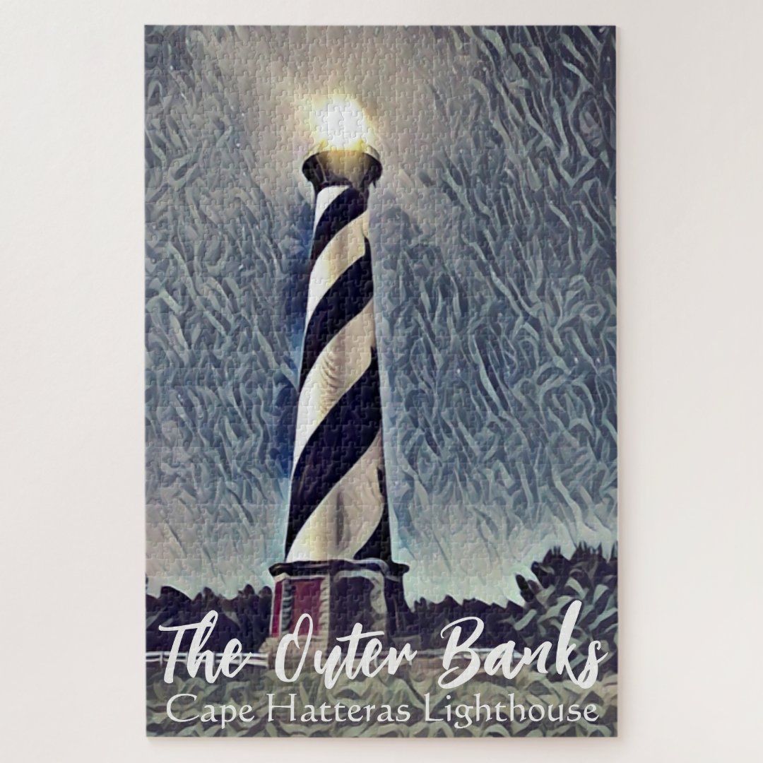 Cape Hatteras Lighthouse Outer Banks OBX NC Jigsaw Puzzle | Zazzle