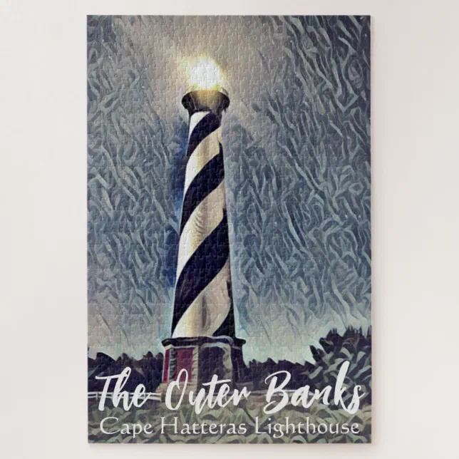 Cape Hatteras Lighthouse Outer Banks OBX NC Jigsaw Puzzle | Zazzle