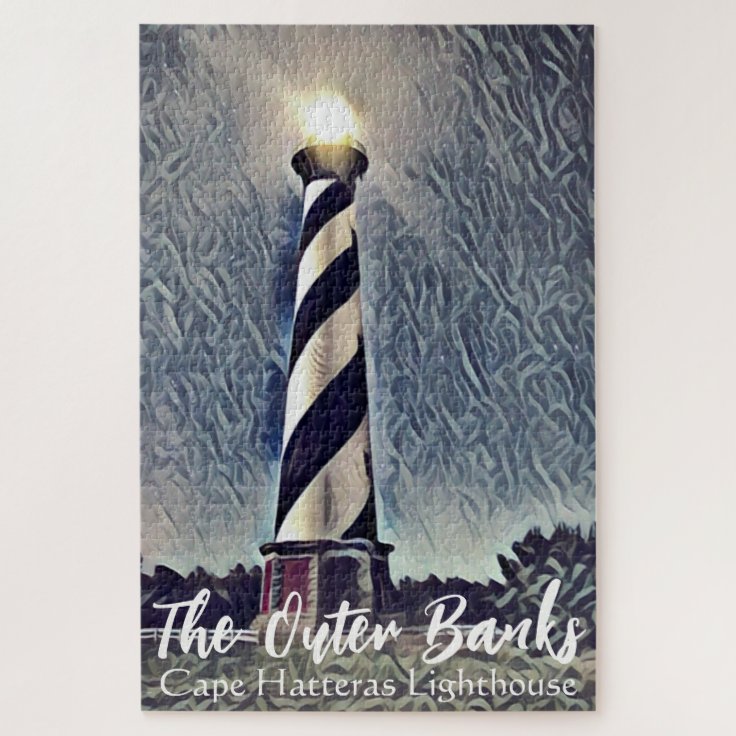 Cape Hatteras Lighthouse Outer Banks OBX NC Jigsaw Puzzle | Zazzle