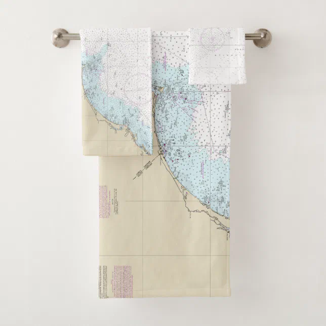 Cape Hatteras to Charleston Nautical Chart 11520 Bath Towel Set | Zazzle