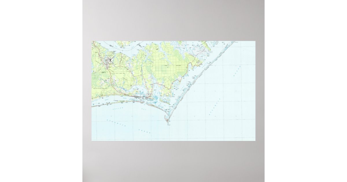 Cape Lookout National Seashore & Morehead City Map Poster | Zazzle