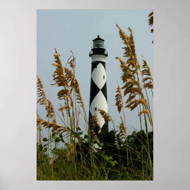 Cape Lookout through the Sea Oats Poster | Zazzle