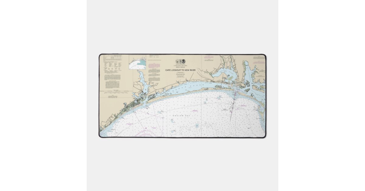 Cape Lookout to New River Nautical Chart 11543 Desk Mat | Zazzle