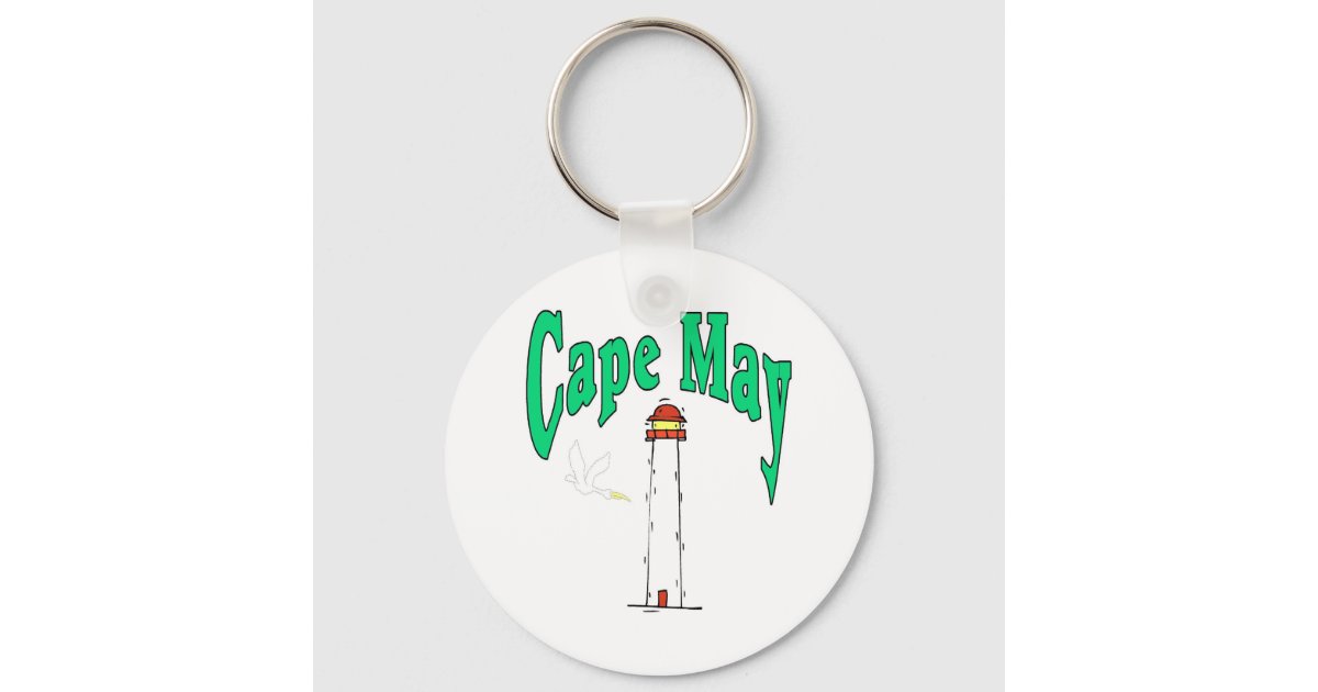 Cape May Lighthouse Cartoon Keychain | Zazzle