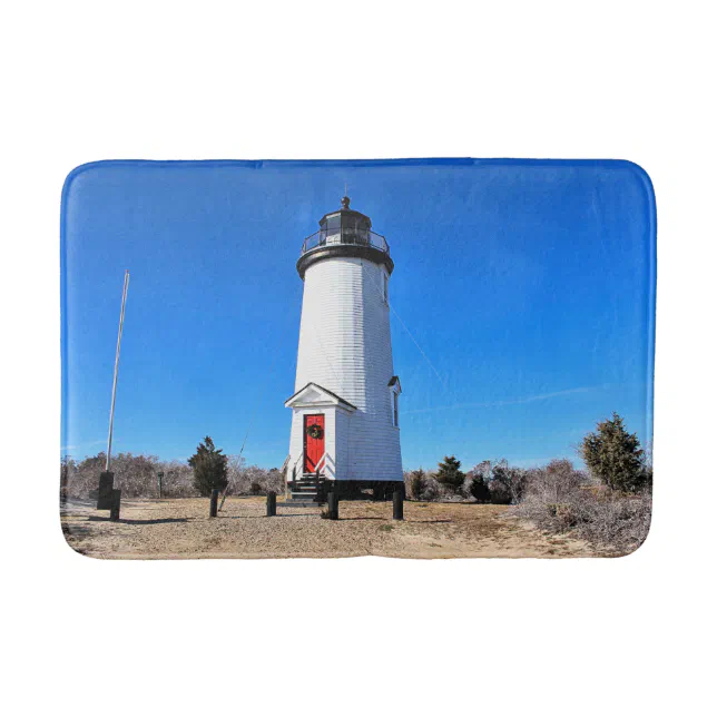 Cape Poge Lighthouse, Massachusetts Chappaquiddick Bath Mat | Zazzle