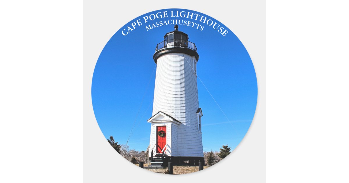 Cape Poge Lighthouse, Massachusetts Round Sticker | Zazzle