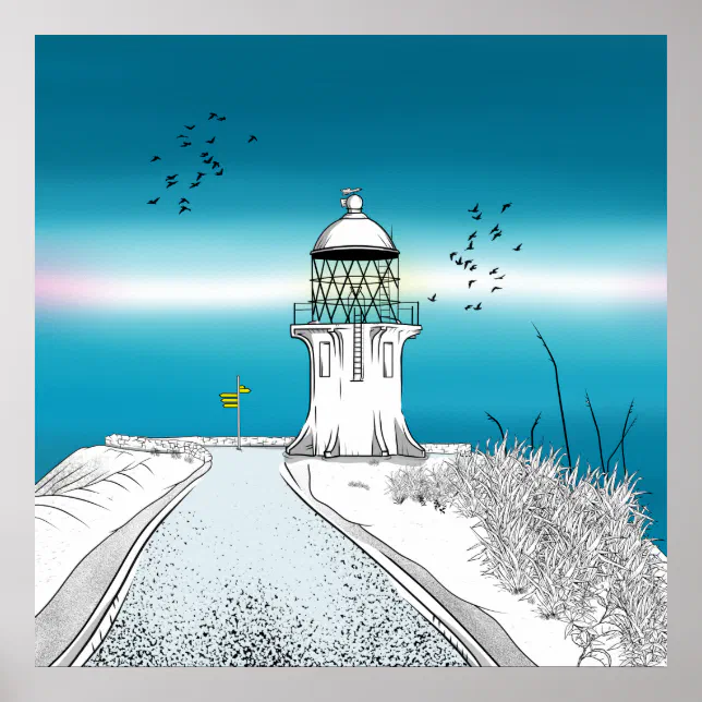 Cape Reinga Lighthouse New Zealand Poster | Zazzle