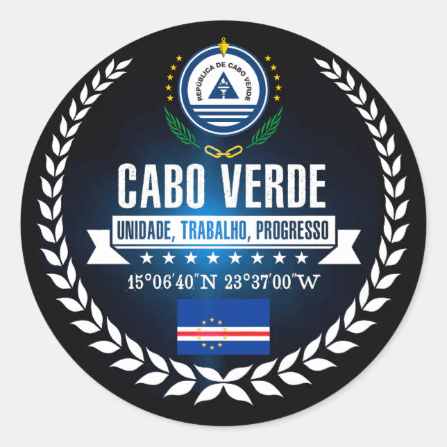 Cape Verde Classic Round Sticker | Zazzle