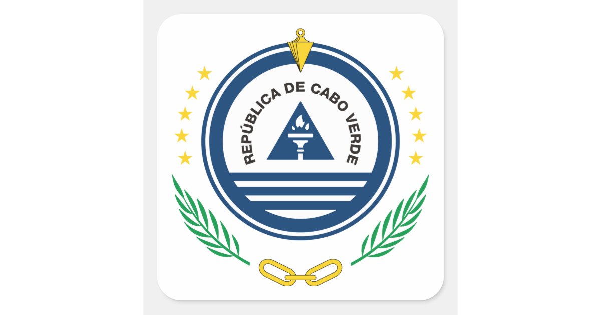 cape verde emblem square sticker | Zazzle