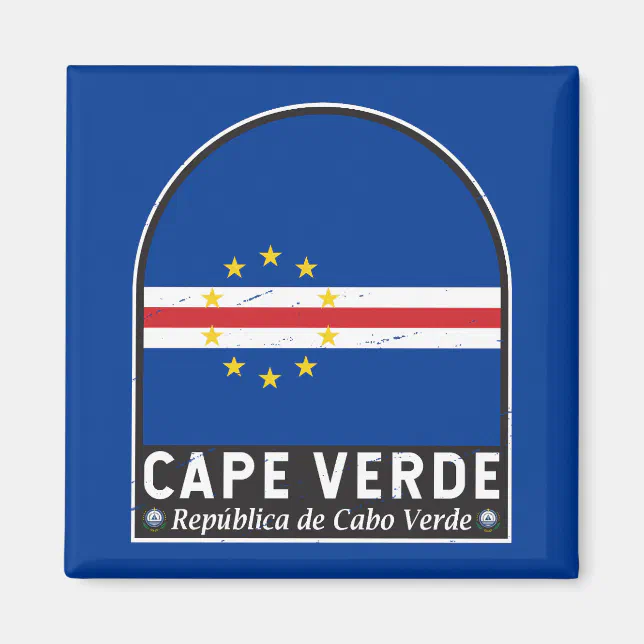 Cape Verde Flag Emblem Distressed Vintage Magnet | Zazzle