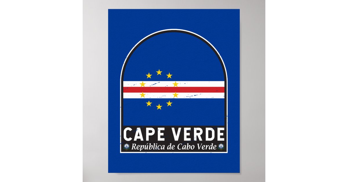 Cape Verde Flag Emblem Distressed Vintage Poster | Zazzle