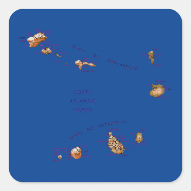 Cape Verde Map Sticker | Zazzle